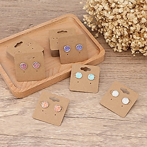 joycraft Earring Cards - 2" Kraft Earring Display Holder Cards, 100Pcs Blank Paper Cards with 6 Holes, Jewelry Display Cards for Selling, Hanging Earring, Jewelry,DIY Crafts, Retail
