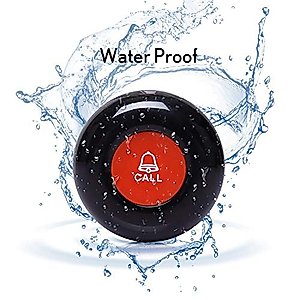 CallToU Caregiver Pager Wireless Call Button System 2 Transmitters 1 Plug-in Receiver 1 Battery Portable Receiver Nurse Calling Alert for Elderly Patient Disabled