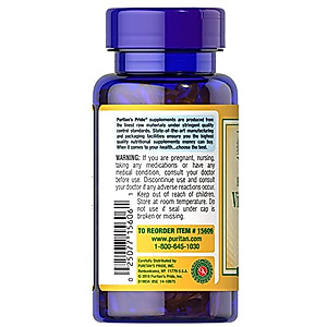 Puritan's Pride High-Potency Vitamin D3 1000 IU, 200 Softgels