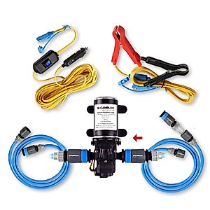 CAMPLUX 12V Water Pump Kit, 1.6 GPM 65 PSI High Pressure for Caravan RV Boat Gas Hot Water System