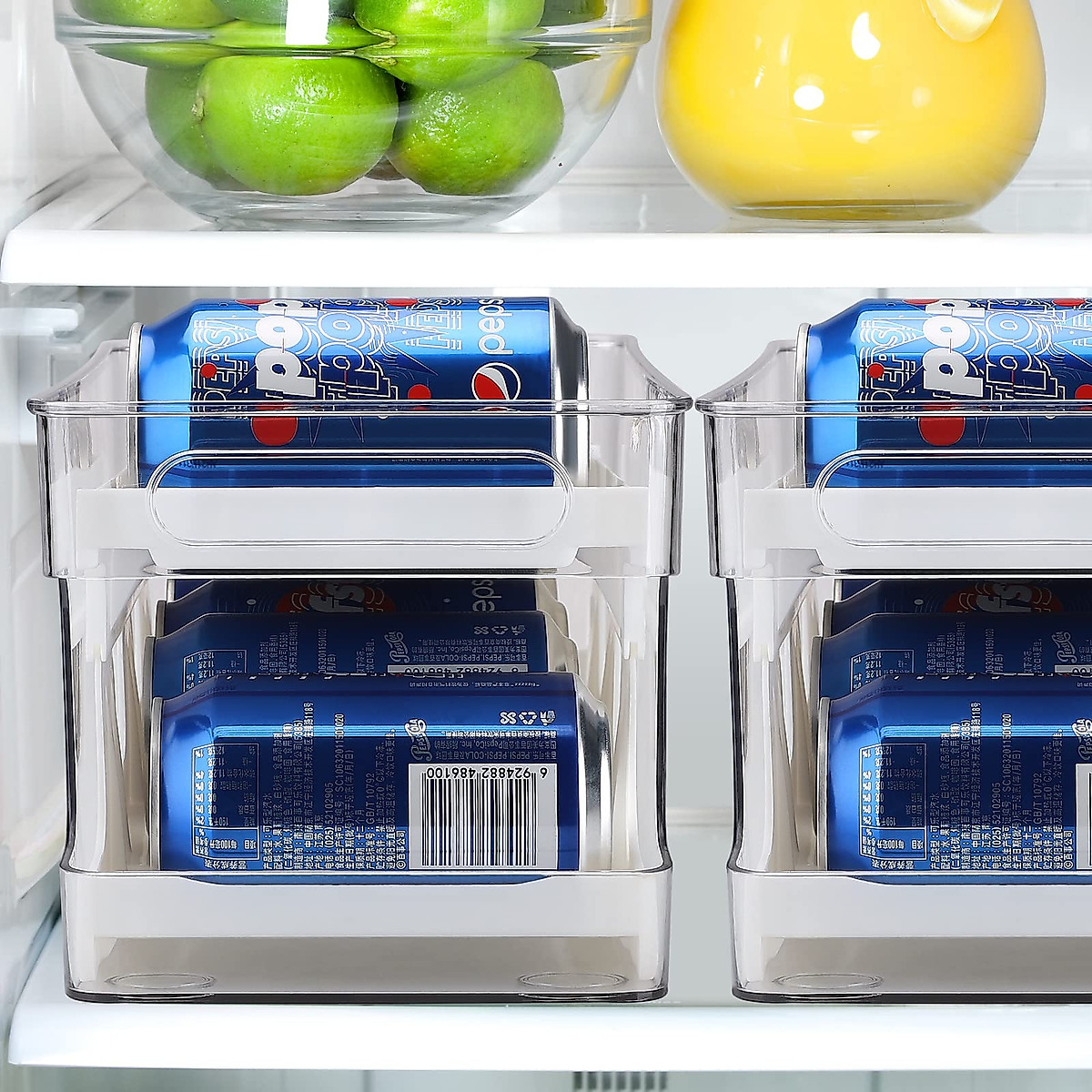 ZWMBYN Rolling Soda Can Organizer Refrigerator Drink Can Holder, 2-layer Automatic Refrigerator Drink Can Dispenser, Drink Beverage Dispenser Rack for Freezer, Countertop, Cabinets & Pantry