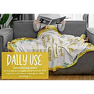InnoBeta Mimi Sunflower Throw Blanket - Mimi Gifts for Grandma - Flannel Blankets Gift for Mimi on Mother's Day, Christmas, Birthday, or Thanksgiving - 50" x 65"