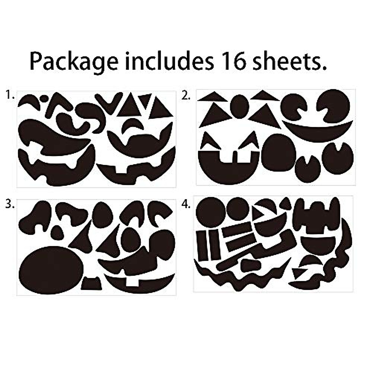 Halloween Pumpkin Stickers Crafts Decorations -Make Your Own Jack-O-Lantern - Trick or Treat Party Supplies 64Ct