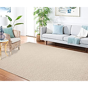 MARTHA STEWART Collection by SAFAVIEH 9' x 12' Ivory MSR3503A Handmade Contemporary Floral Wool Area Rug