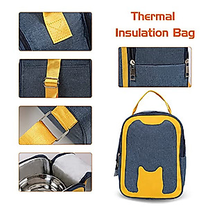 AOSUYOU 3 Layer Stainless Steel Leakproof Lunch Box, Portable Carry Hand Food Storage Container for Work Lunches, Picnic, Travel, Camping with Lunch Bag