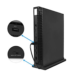 FASTSNAIL Vertical Cooling Stand Compatible with Xbox One X, Cooling Fan Stand Compatible with Xbox One X with 3 USB Ports and a Light Bar (Only Compatible with Xbox one X)