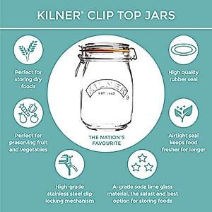 Kilner Square Swing Top Glass Jar | 1L