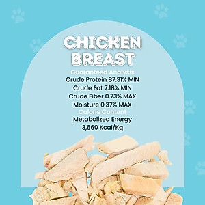 hotspot pets Freeze Dried Chicken Treats for Cats & Dogs - Single Ingredient All Natural Grain-Free Chicken Breast - Perfect for Training, Topper or Snack - Made in USA - 1LB Bag (Chicken Breast)