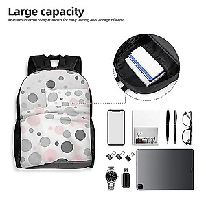 RLDOBOFE Modern Polka Dot Pattern Backpack For Women Men Travel Laptop Backpack Rucksack Casual Daypack Lightweight Travel Bag
