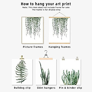 Plant Prints Unframed Posters Wall Art for Living Room Decor, 8x10 Poster Canvas Prints Set of 6, Botanical Prints Wall Art Leaf Posters Sage Green Decor