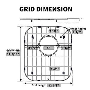 Sink Protectors for Kitchen Sink Stainless Steel- 14.6x12.6 Sink Grid for Bottom of Kitchen Sink - Farmhouse Metal Sink Rack for Bottom of Farm Kitchen Sink