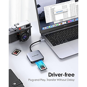 LENTION USB 3.2 Gen 2 10Gbps CFexpress Tyep B Card Readers, Portable Aluminum Memory Card Adapter, Support for Thunderbolt 3/4 Port, for Professional Filmmakers, Photographers(C9CR)