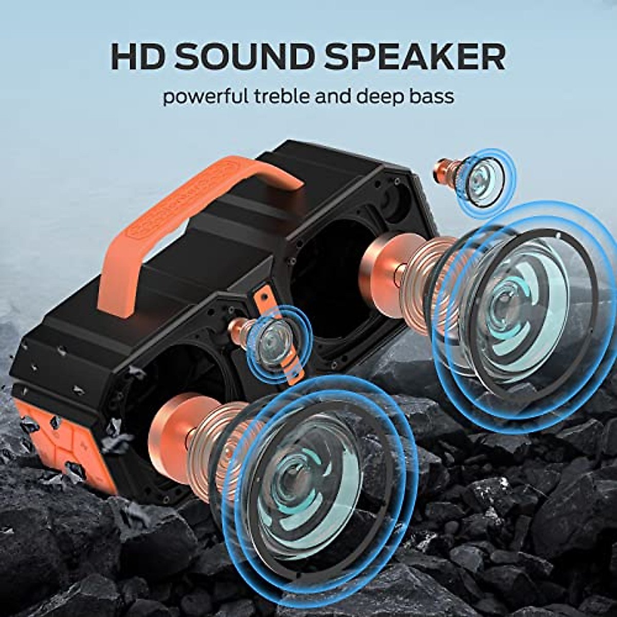 BUGANI Bluetooth Speaker, M83 Waterproof Portable Speaker, 24 Hours Play Time, Charge Your Phone, Super Power, Suitable for Family Party and Outdoor Travel, Outdoor Speaker