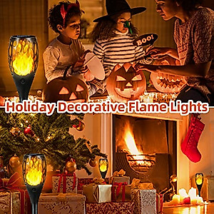 CONERIFE Solar Torch Lights 6 Pack (34 LED Large Size), Solar Outdoor Lights Garden, Solar Torch Lights with Flickering Flame, Halloween Decorations Solar Pathway Lights Waterproof IP65 Auto On/Off