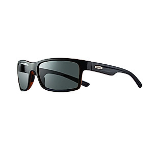 Revo Sunglasses Crawler: Polarized Performance Rectangle Sport Wrap Frame, Matte Black Tortoise Frame with Graphite Lens
