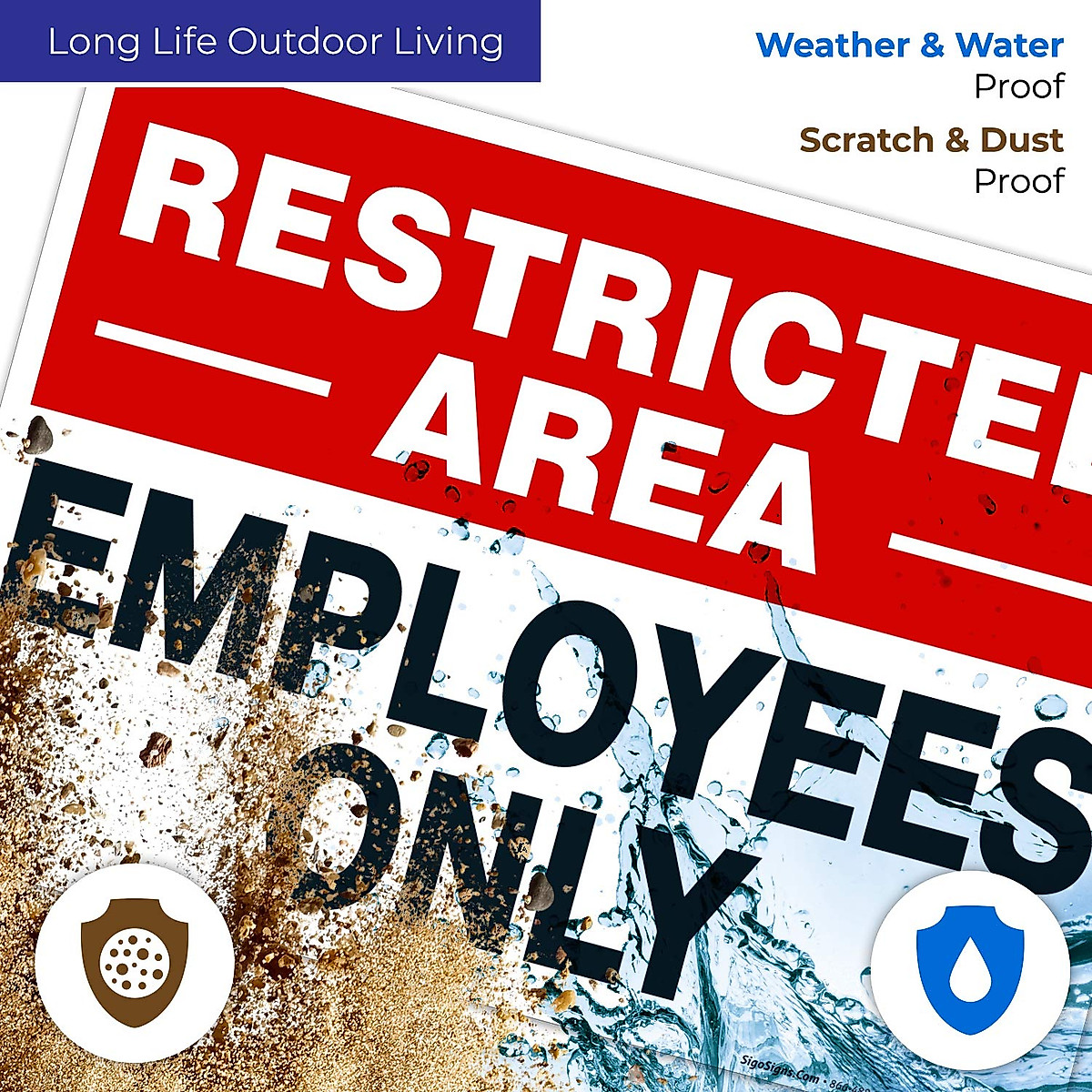 Restricted Area Employees Only Sign, Do Not Enter Sign, 10x14 Inches, Rust Free .040 Aluminum, Fade Resistant, Made in USA by Sigo Signs