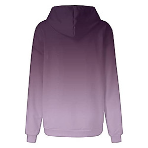 SHAOBGE Sleep Jacket Womens Womens Plus Size Casual Hooded Sweatshirt Long Sleeve Drawstring Sweatshirt Loose (#9-Purple, XXL)