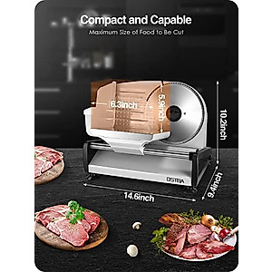 Meat Slicer 200W Electric Deli Food Slicer with Removable 7.5" Stainless Steel Blade, Adjustable Thickness Meat Slicer for Home Use, Child Lock Protection, Easy to Clean, Cuts Meat, Bread and Cheese