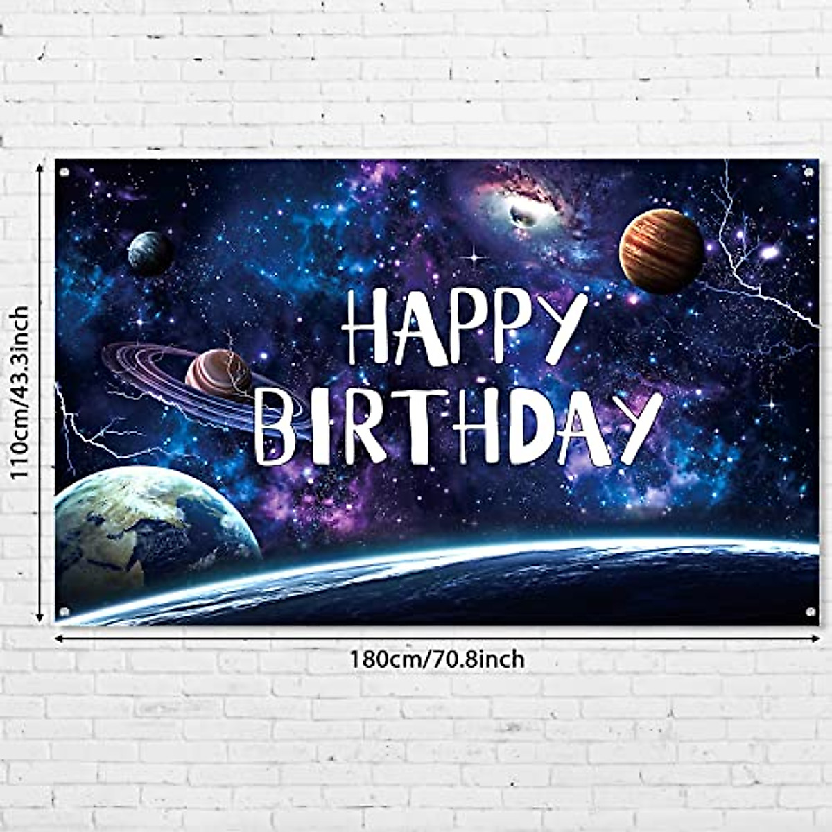 Space Galaxy Birthday Party Decorations Space Theme Backdrop Space Photography Background for Birthday Party Supplies Universe Milky Way Planet for Kid Boys Happy Birthday 70.8 x 43.3 Inches