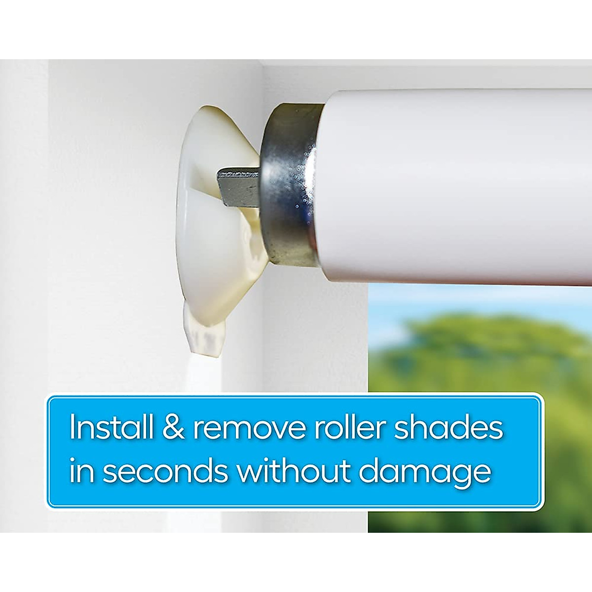 Redi Shade No Tools Simple Slide Inside Mount Roller Shade Bracket, White, 2 Pack