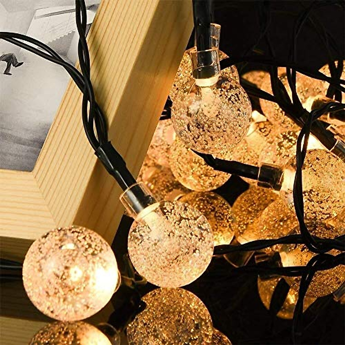 ZBM--ZBM Solar String Light, Outdoor Fairy Lights Waterproof Crystal Ball Decorative Lights for Garden, Terrace, Garden, Home Decorative Lights Luces de hadas