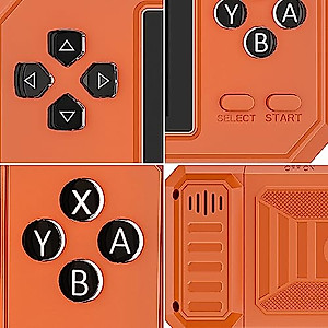 520 in 1 Retro Games Mini Game Consoles Handheld Retro Game Console - Crystal Press Buttons Rechargeable and Controller AV TV Output Gift for Kids and Adults (Retro Organge)