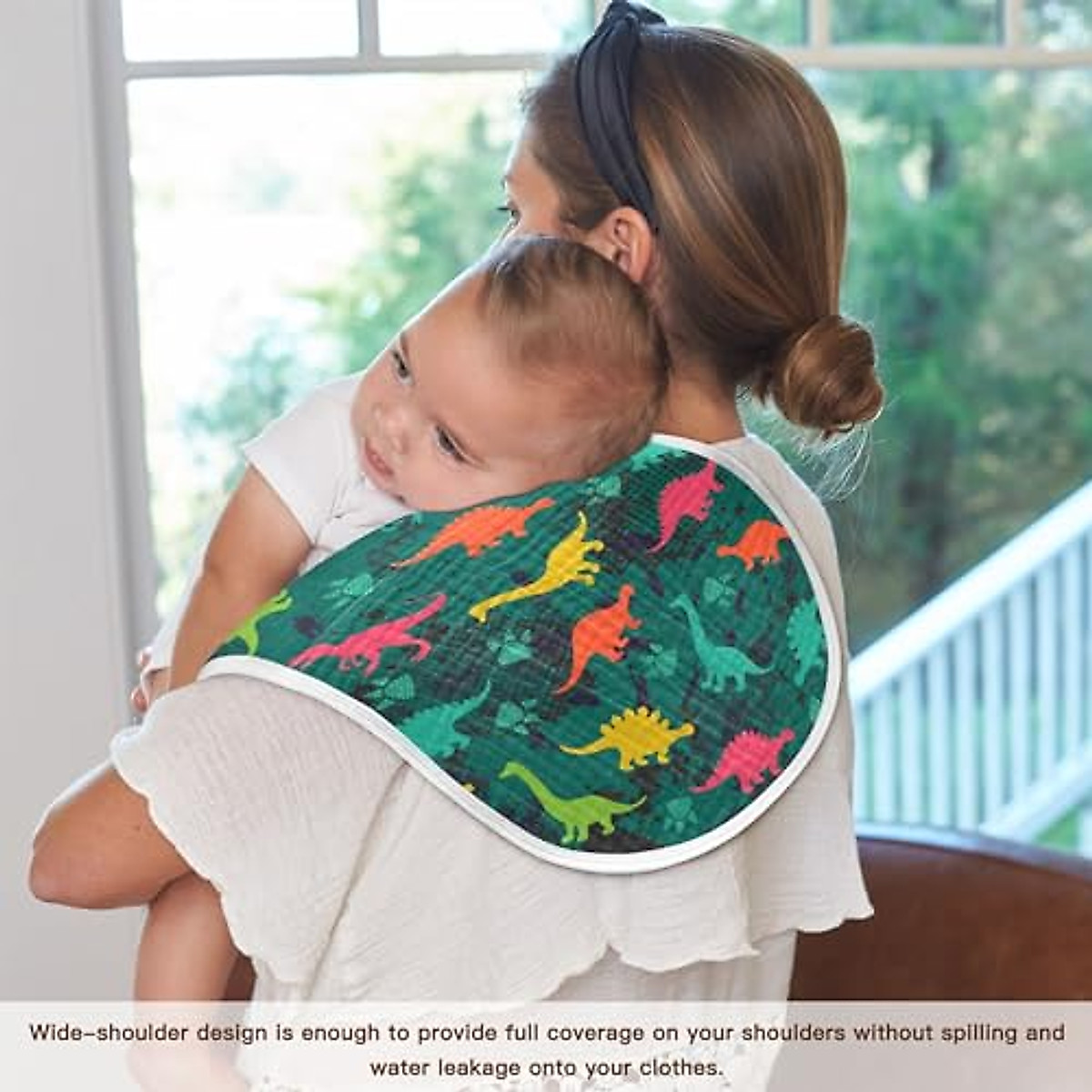 vvfelixl Dinosaurs Footprints Burp Cloths for Baby Boy Girls Baby Washcloths Burp Rags 1 Pack Green