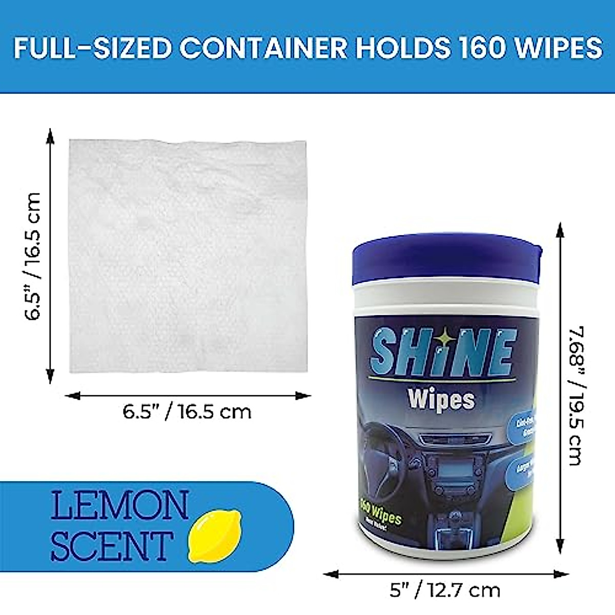 TMD Car Cleaning Wipes - Auto Cleaning Wipes All Purpose - Car Wipes for Car Screen, Window, Dashboard, Car Seat, Carpet, Exterior Cleaning, Dust, Grime, Grease & More - Car Interior Wipes