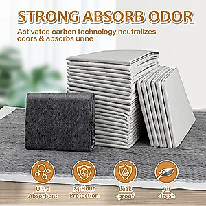 HIDOGGYLD Dog Pee Pads Extra Large 28" x 34", 30 Count, Charcoal Puppy Pads XL, Potty Pet Training Pads with Adhesive Sticky Tape, Super Absorbent & Leak-Proof Disposable Pad for Doggies
