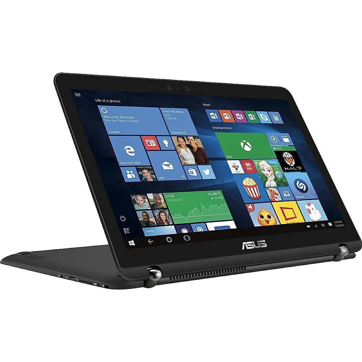 ASUS Flagship 15.6" Gaming FHD flip 2-in-1 Touchscreen Laptop, Intel i7-7500U, 12GB RAM, 128GB SSD + 2TB HDD, NVIDIA GeForce 940MX 2GB, Backlit Keyboard, WLAN, USB Type C, Bluetooth, HDMI, Windows 10