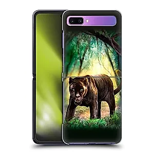 Head Case Designs Officially Licensed Anthony Christou Black Panther Fantasy Art Hard Back Case Compatible with Samsung Galaxy Z Flip / 5G
