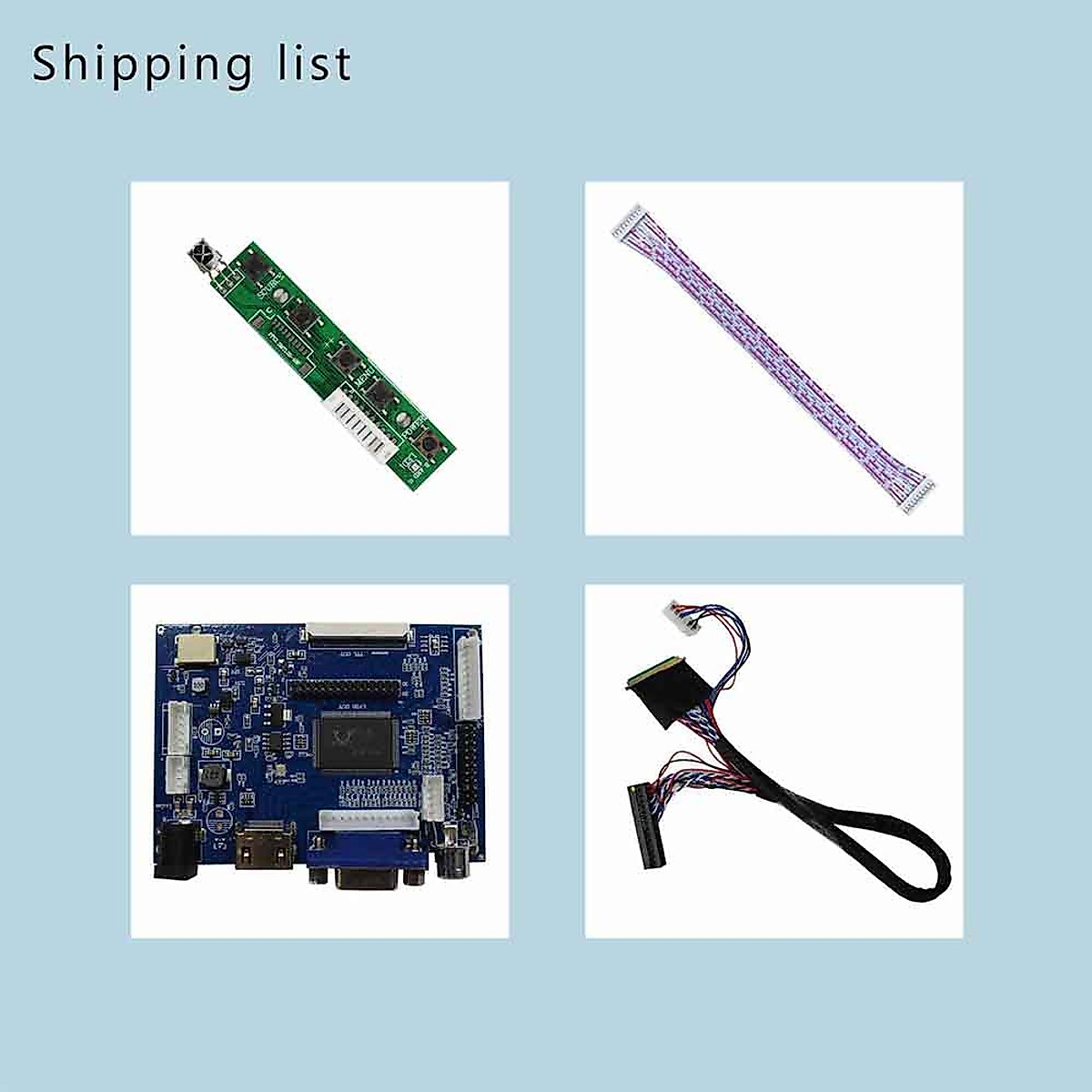 VSDISPLAY HD-MI VGA 2AV LCD Controller Board Work for 14" 15.6'' b140xtn03.1 LP140WH1 BT140XW02 B156XW02 1366x768 LVDS 40Pin WLED Backlight LCD Panel