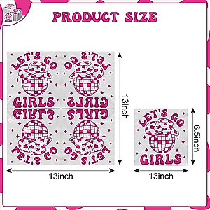 LARRAZABAL 100Pcs Lets Go Girls Napkins, Cowgirl Party Pink Napkins Decorations Western Cowgirl Theme Birthday Party Supplies, Bridal Shower Party Supplies