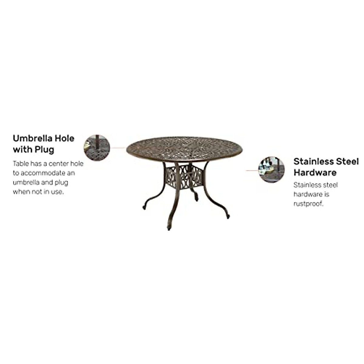 homestyles 6659-32 Outdoor Dining Table, 48Lx48Dx29H, Taupe