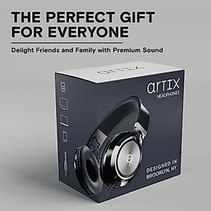 ARTIX CL750 On-Ear Headphones Wired with Mic — Noise Isolating Plug in Headphones, Computer Headphones with Microphone, Headphones for Laptop, Headphones Corded, Headphones with Cord (Aux Jack 3.5mm)