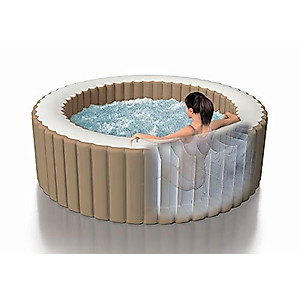 INTEX 28427E PureSpa Bubble Massage, Inflatable Spa Set, Tan, 6-Person