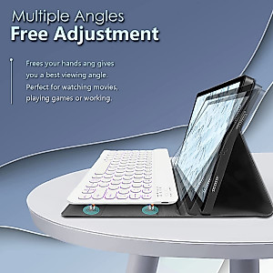 Wineecy Backlit Keyboard Case for Samsung Galaxy Tab A 10.1" 2019, 7 Colors Backlight Magnetically Detachable Wireless Keyboard & PU Folio Stand Cover Case for SM-T510, SM-T515, SM-T517 Tablet (Pink)