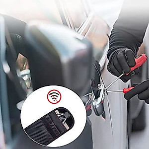 2PCS Car Key Fob Protector,Anti-Theft & Anti-Hacker Key Fob Case with Black Carbon Fibre,Double-Layers Key Fob Signal Blocker for Shielding RFID
