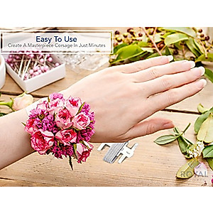 Royal Imports Silver/White Corsage Wrist Bands, Elastic Wristlets for Wedding Prom Flowers, Bulk Pack of 12