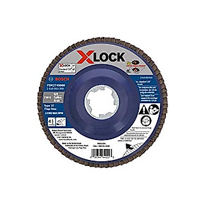Bosch GWX10-45PE 4-1/2 In. X-LOCK Ergonomic Angle Grinder with Paddle Switch with Bosch FDX2745080 4-1/2 In. X-LOCK Arbor Type 27 80 Grit Flap Disc