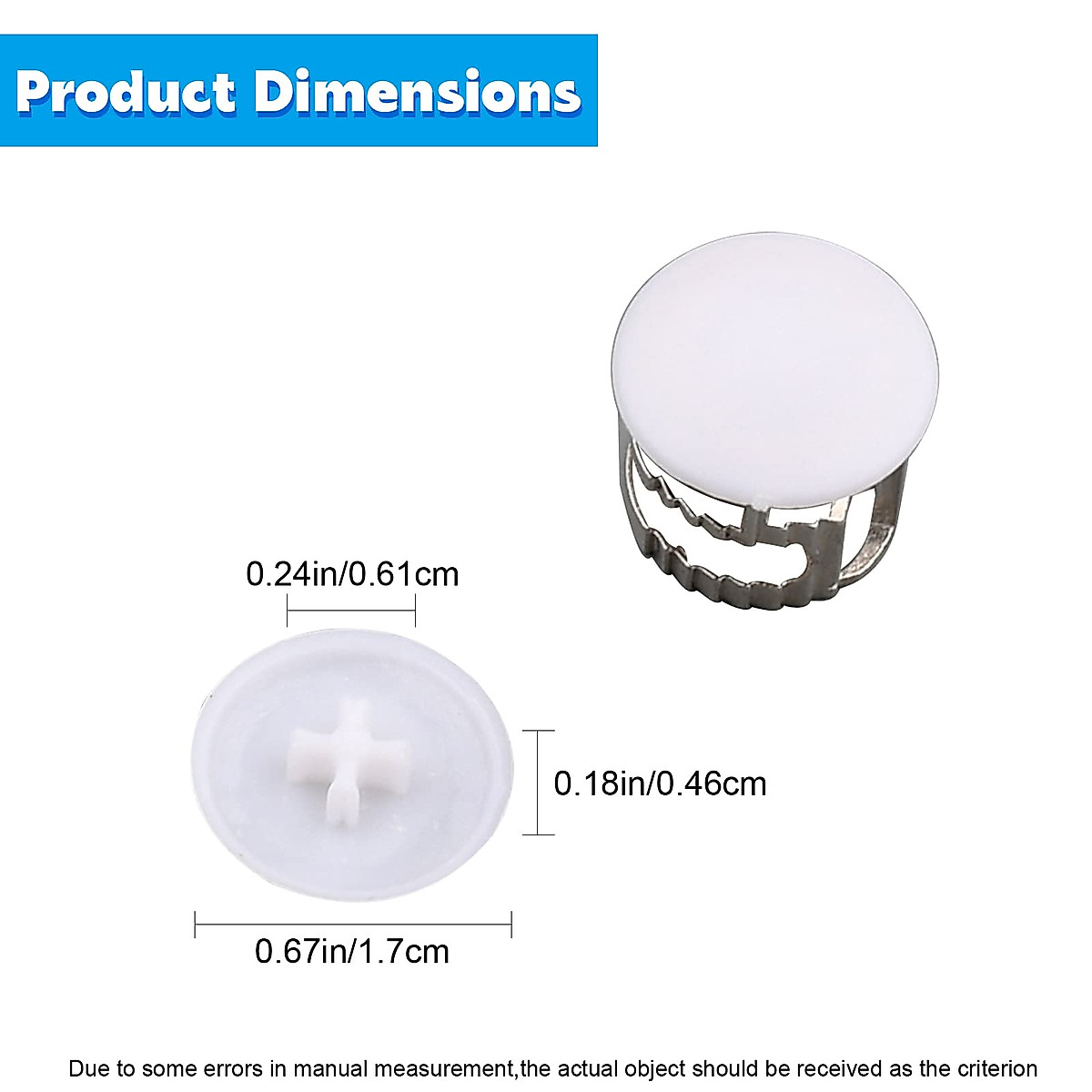 100 PCS Screw Cap Covers Plastic Screw Caps for Phillips Screws Head Waterproof Screw Covers Three in One Eccentric Wheel Plastic Decorative Cover Self-Tapping Screw Cover (17mm, White)