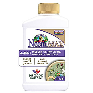 Bonide Captain Jack's Neem Max, 8 oz Concentrated Cold Pressed Neem Oil, Multi-Purpose Insecticide, Fungicide, Miticide and Nematicide for Organic Gardening
