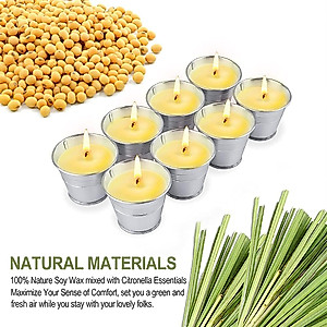 Citronella Candles Outdoor, 8 Pack Natural Soy Wax Scented Candles, 120h Burn Time Bucket Candles Summer Gifts for Patio Yard Home Balcony Garden Camping BBQ