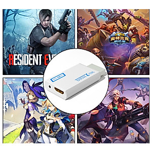 sartyee Wii to HDMI Converter, Wii2 to HDMI for HD Video Audio Output with 3.5mm Audio Jack, Supports All Wii Display Modes 1080P 720P, Wii, Wii U, HDTV, Monitor, NTSC