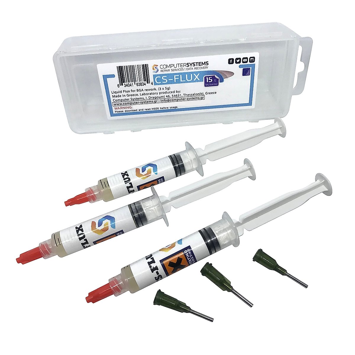 CS-FLUX reballing Low viscosity Halogen-free liquid flux for BGA component rework reflow 15g . Ideal for VGA GPU repairs