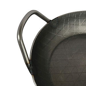 turk Iron Frying Pan (for Roasting) (11.0 inches (28 cm) Deep with Support Grip, Black