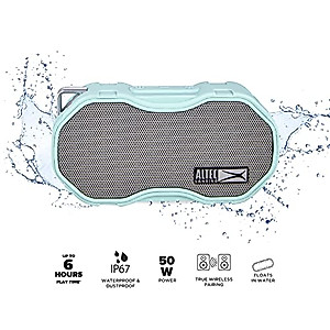 Altec Lansing Baby Boom XL - Waterproof Bluetooth Speaker, Wireless & Portable Speaker for Travel & Outdoor Use, Deep Bass & Loud Sound, 1 Pack, Mint