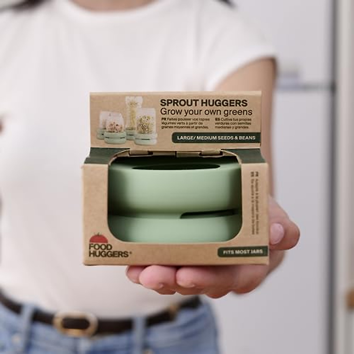 Sprout Huggers | Silicone Sprouting Lids | Fits Any Jar ||No Rust, No Mess | Sprouting Mason Jar Kit | Grow Sprouts Indoors| Food Huggers Urban Garden | Easy Germination Broccoli Alfalfa Bean Sprouts