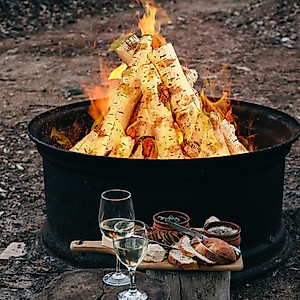 Uniflasy 26.8" Gas Fireplace Log Set, Ceramic White Birch for Intdoor Inserts, Vented, Propane, Electric Gas Fireplaces, Outdoor, Linear Fire Pits Ceramic Fiber Fake Wood Logs, Fireplace Decor, 6pcs