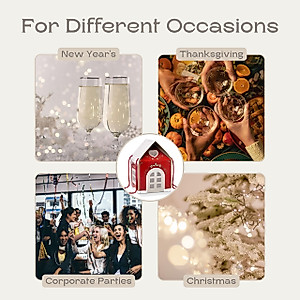 Boxes Craftory Pack of 5 House Shaped Gift Boxes (7.87 x 7.87 x 7.08 inch) - Mansion Boxes Ideal for Christmas Gift Boxes and Christmas Boxes for Treats | Red Christmas